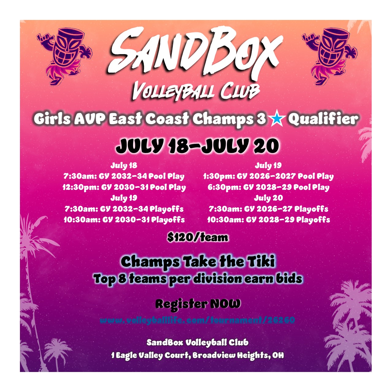 JUNIORS: SandBox Girls AVP East Coast Championships 3 Star Qualifier